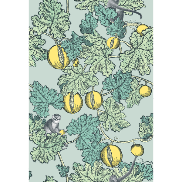 Fornasetti Frutto Proibito Wallpaper, Seafoam & Lemon - Hunt and Bloom