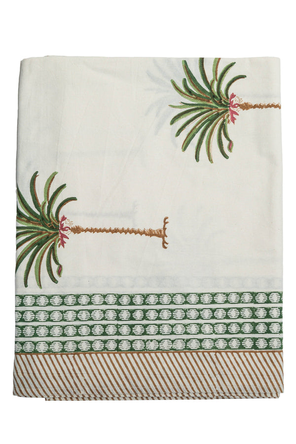 Palm Block Print Tablecloth - Hunt and Bloom