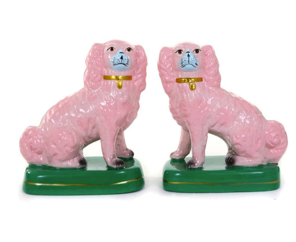 Pink Preppy Spaniels, Pair - Hunt and Bloom