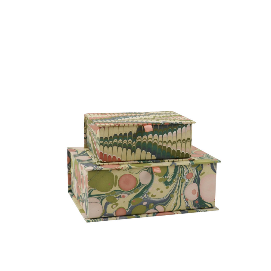 Benoit Boxes, Moss Mix & Splatter, Set of 2 - Hunt and Bloom