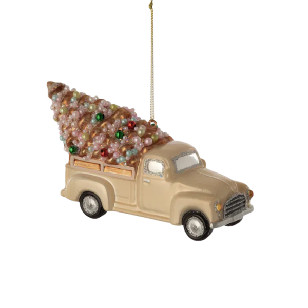 Tree in the Truck Ornament, Tan - Hunt and Bloom
