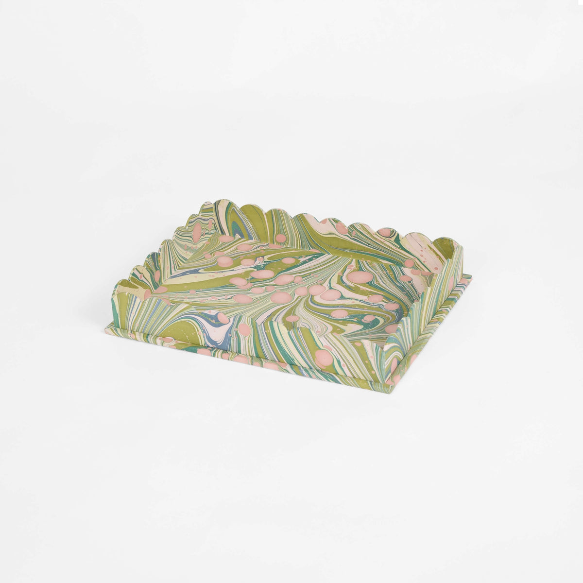 Hayes Marbled Trays, Set of 2, Moss Splatter - Hunt and Bloom