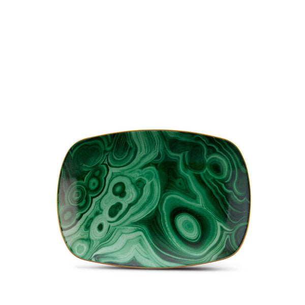 L'Objet Malachite Rectangular Tray, Small - Hunt and Bloom